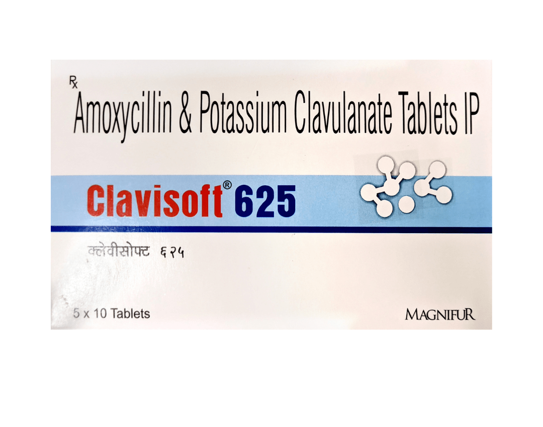 CLAVISOFT 625 : Amoxycillin500mg + clavulanic acid125mg